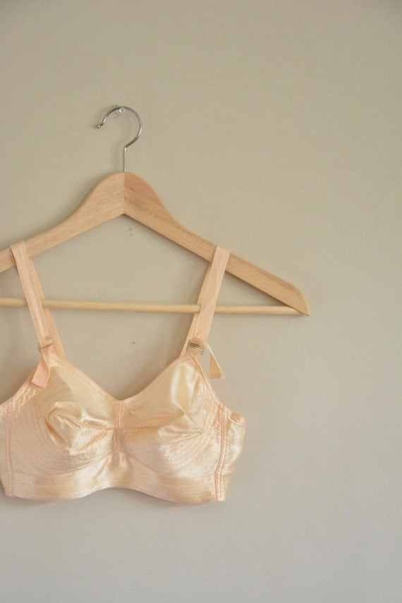 vintage 1940s bullet bra / 40s satin bra / by simplicityisbliss