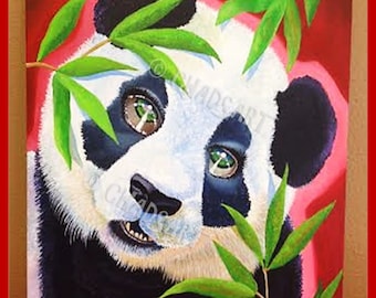 Panda bear art | Etsy