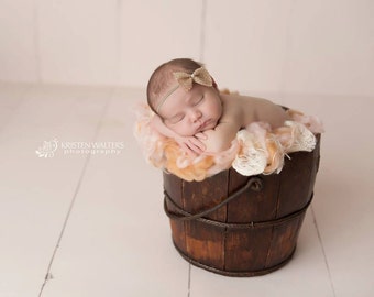 Burlap Bow headband newborn photo prop country western