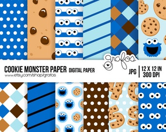 Popular items for cookie monster paper on Etsy