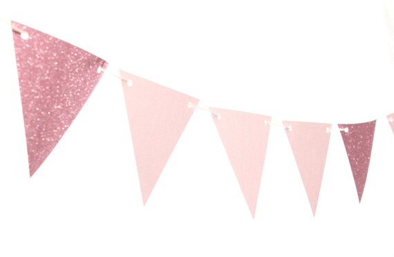 Pink Triangle Flag Banner / Pink Pennant Banner / Pink Bunting
