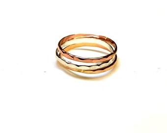 Popular items for tri color stack ring on Etsy