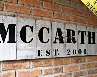 Wood Family Sign, Family Established, Handmade Wood sign, Personalized ...