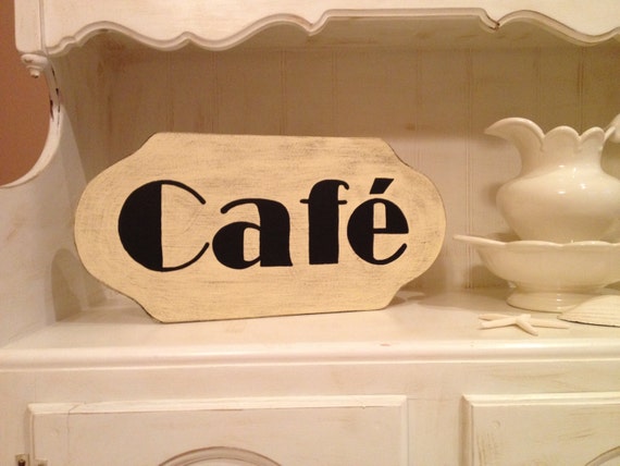 Cafe Sign Handpainted Cafe Wood Sign in Custom by NotJustSigns