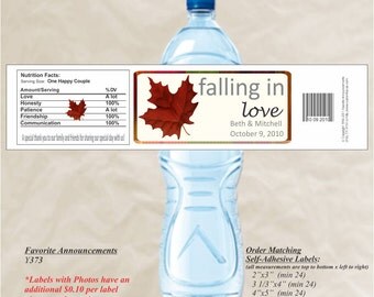 Fall Leaf Water Bottle Labels FALL-01-WBL-Digital Download