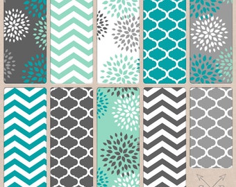 Popular items for teal chevron paper on Etsy