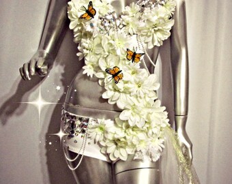White Butterfly Queen Rave Outfit