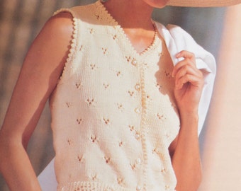 Sun Top Vintage Knitting Pattern straps lacy lace beach