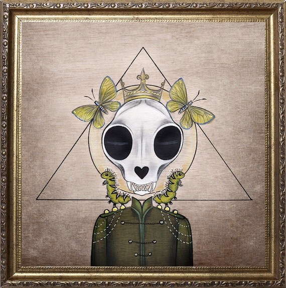 skull art Pop Surrealism Lowbrow Giclee Art by Valeriebelkindart