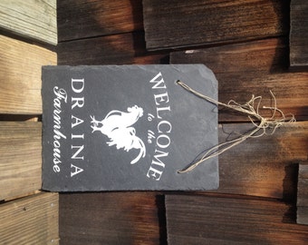 Personalized Slate Welcome Sign