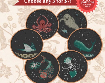 Sting ray day PDF cross stitch pattern by Richearts on Etsy