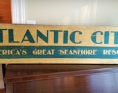 Items similar to Atlantic City Sign, Re-use, Recycled Wood in Vintage ...