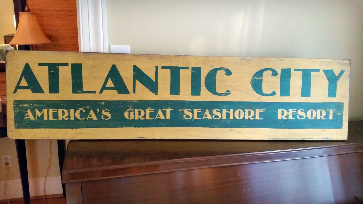 Atlantic City Sign Re-use Recycled Wood in by SaulsCreative