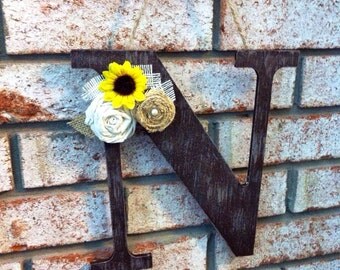 Monogram Wreath - Rustic Monogram - - Front Door Wreath - Door Hanger ...