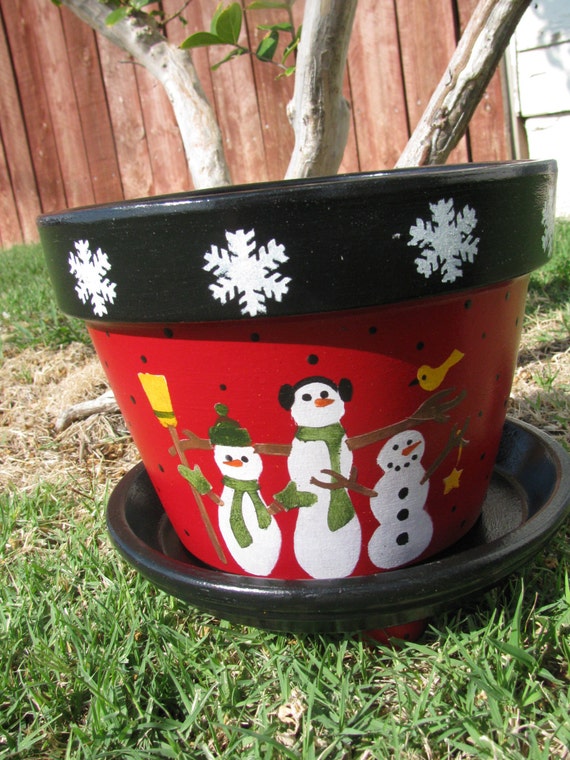 Snowman Flower Pot