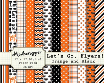Digital Scrapbook Paper Cheerleading Black and Gold by madscrapper