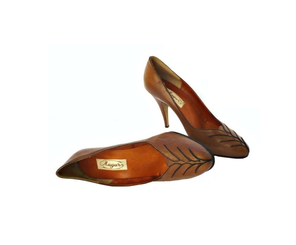 MAGAR French Vintage Brown Leather High Heel Shoes – Haute Juice