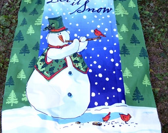 Snowman fabric panel | Etsy