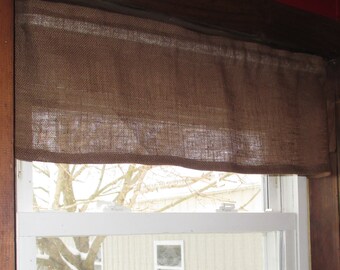 Burlap Valance - Rustic Window Treatments - Burlap Curtains - Man Cave ...