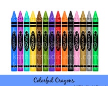 Unique crayons clip art related items | Etsy