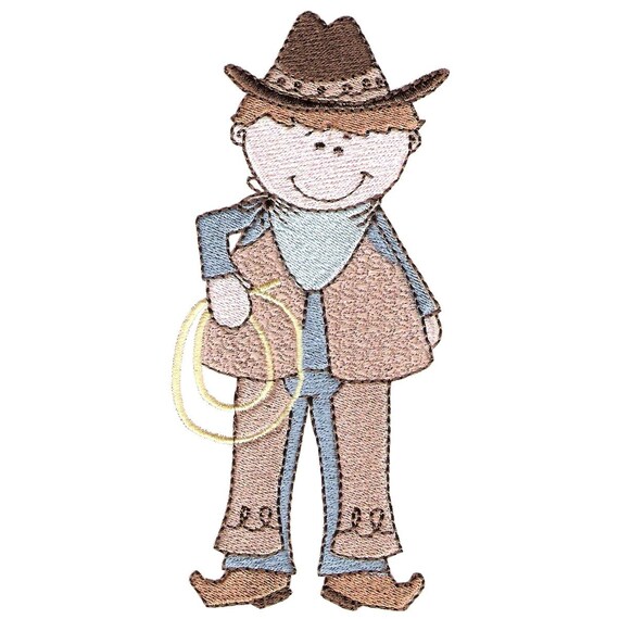 Cowboy machine embroidery design. Cowboy embroidery by Embroidalot