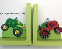 Unique tractor bookends related items | Etsy