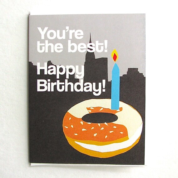 NYC Bagel Birthday Card