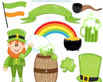 Leprechaun clip art | Etsy