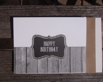 Rustic birthday card | Etsy