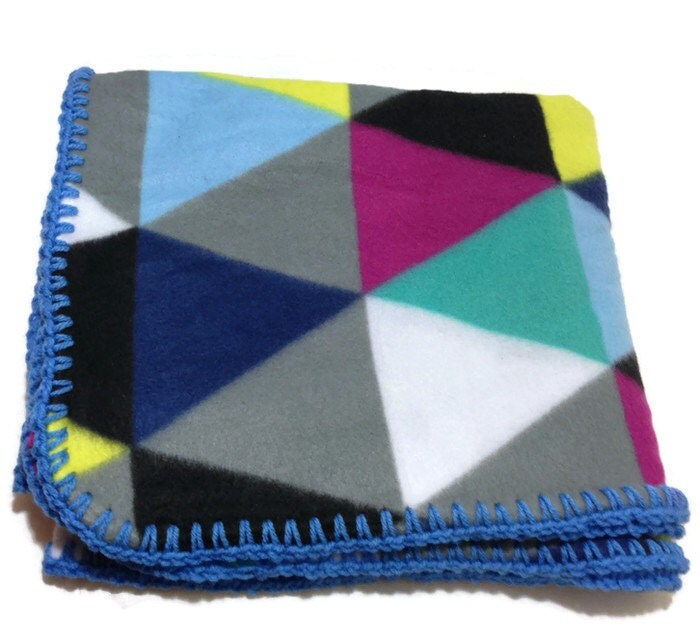 Geometric Fleece Throw Triangle Blanket Geometric Blanket