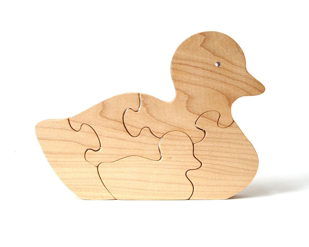 Wood Duck Puzzle Children's Animal Stand Up Puzzle Maple
