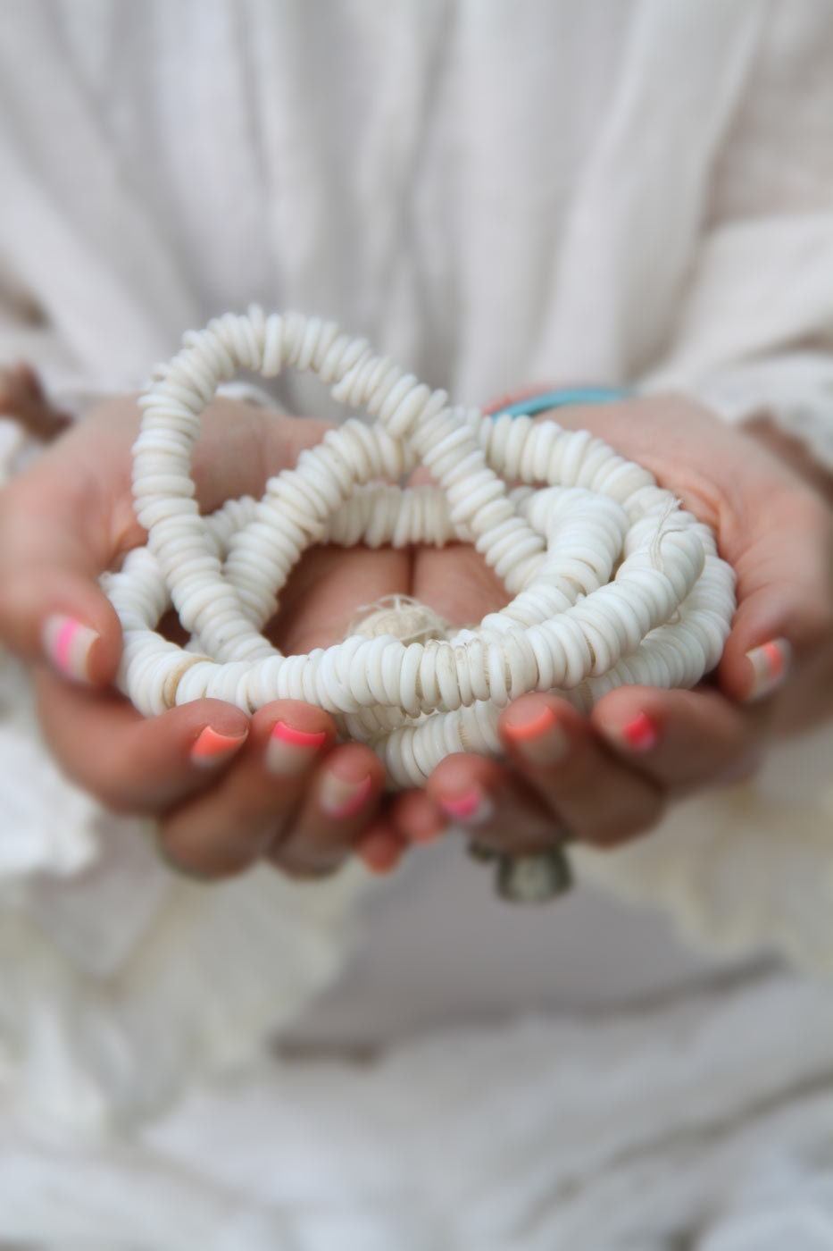 White Dutch Donut Dogan Beads from Mali, Africa / 10 Annular Wound ...