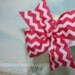 Hot Pink and White Chevron Print Bow