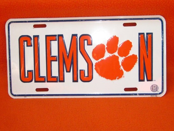 CLEMSON Clemson TIGER Aluminum License Plate with by GameDayColors