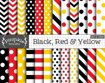 Black red polka dots | Etsy