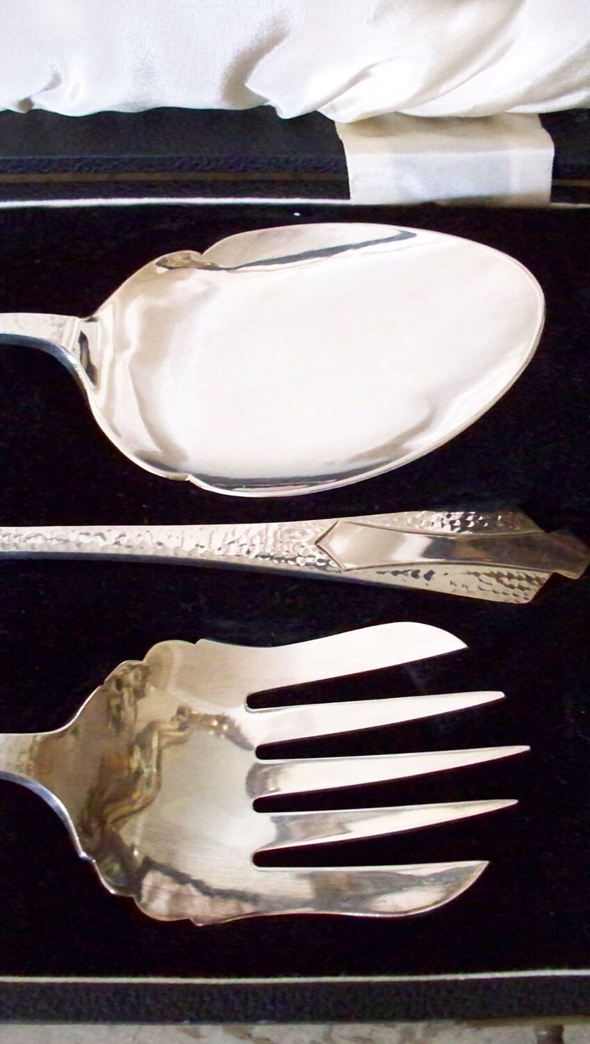 VICTORIAN 3 Piece Serving Utensil Set JE & S Silver Plate English ...