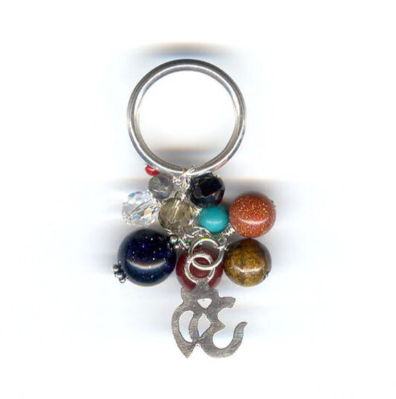 Items similar to Key chain- semi precious stones and sterling silver ...