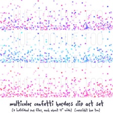 instant download confetti clip art, turquoise blue purple pink confetti ...