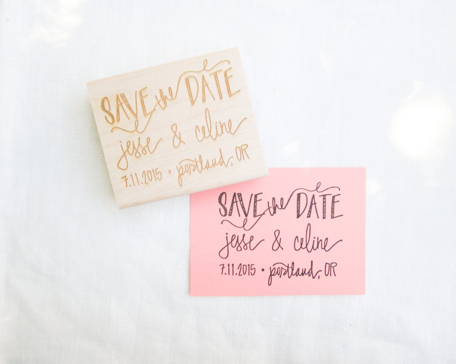 Save The Date stamp – Hand lettered custom save the date rubber stamp ...