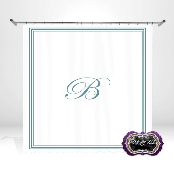 Initial Personalized Custom Shower Curtain Monogram With Name