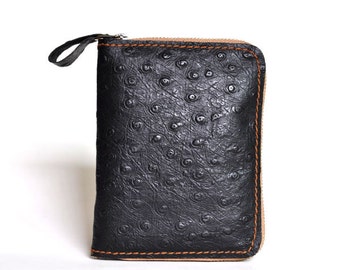Genuine Leather wallet with lagre zipper-Men wallet-Money