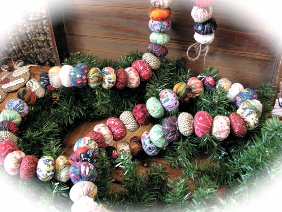 Rustic Christmas Fabric Garland-25 yards. by Mydaisy2000 on Etsy