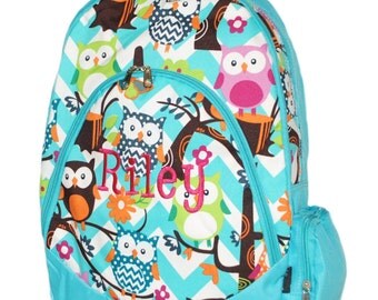 Chevron Owl Backpack,Owl School Backpack, Personalized Backpack, Owl ...