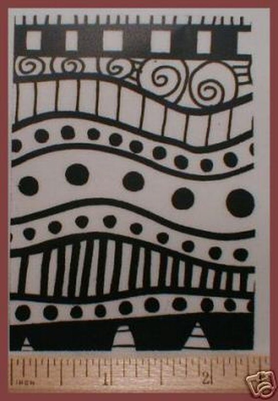 Unmounted Texture Rubber Stamp Create designs in Polymer and