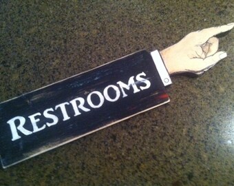 Rustic bathroom sign | Etsy
