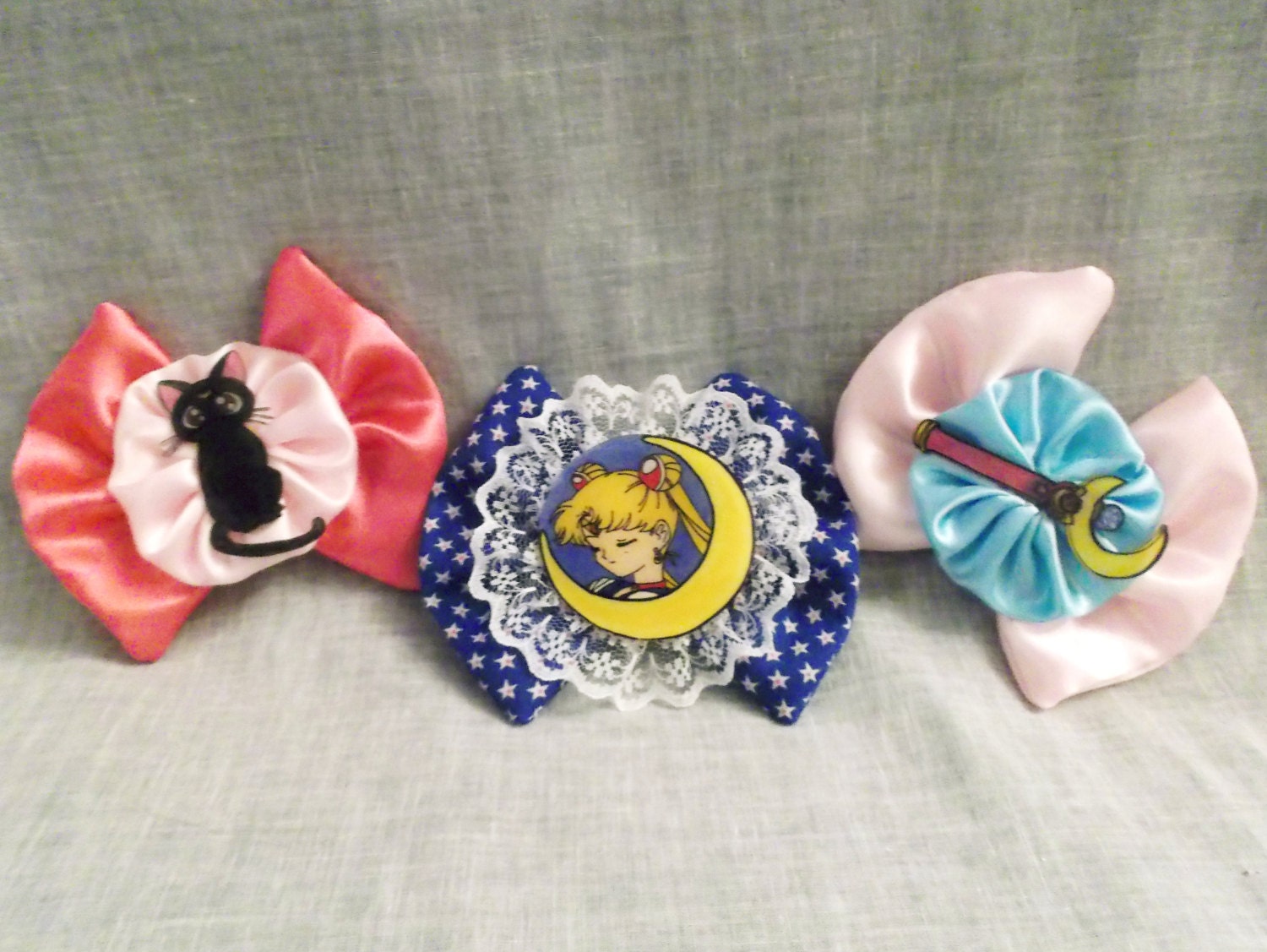 Nerdy Sailor Moon Hair Bow Clips