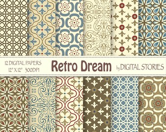 Summer Digital Paper: SUMMER FUN yellow teal