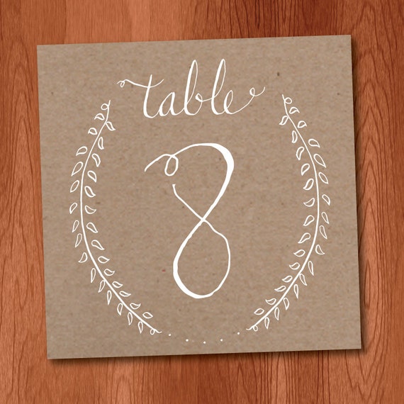 Items similar to Instant Download Kraft Paper Table Numbers 1-25 ...