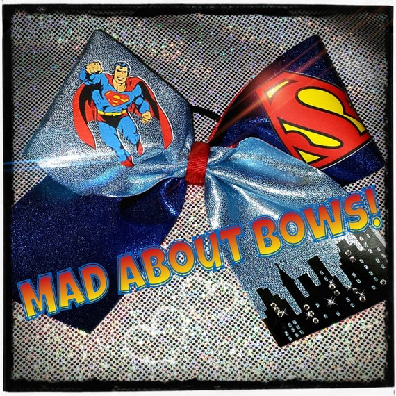 Items similar to Superman Cheer Bow by Mad About Bows on Etsy