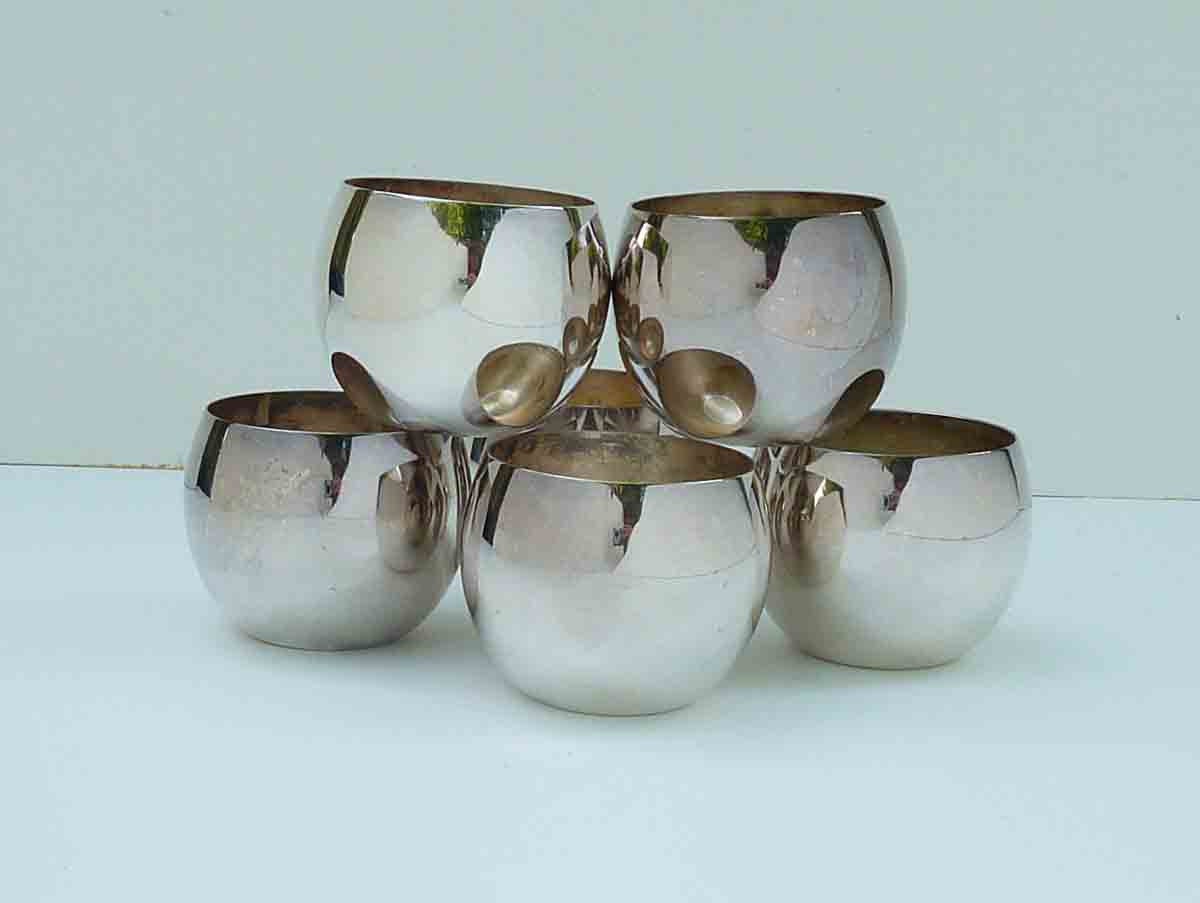 Vintage Roly Poly Cups Silverplate Italy Hollywood Regency Mid Century ...